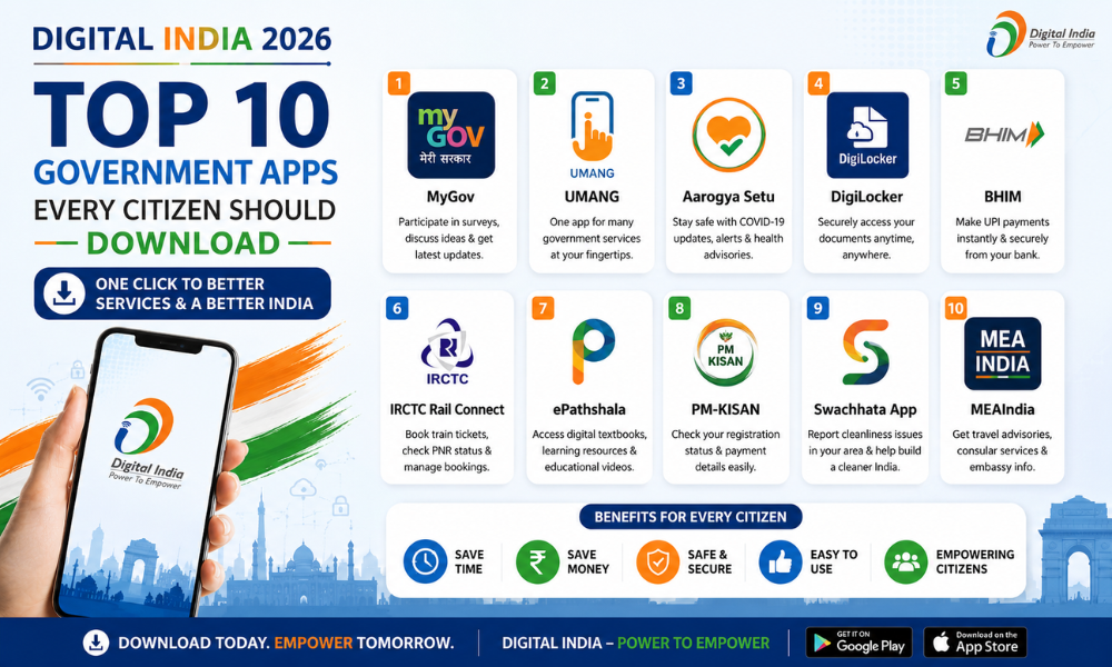 Digital India 2026: Top 10 Government Apps Every Citizen Should ...