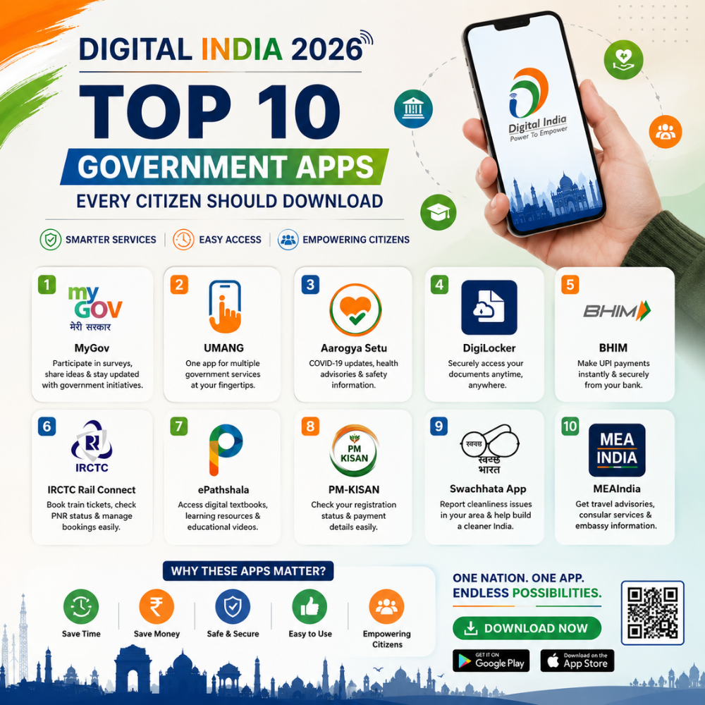 Digital India 2026: Top 10 Government Apps Every Citizen Should ...